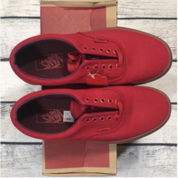 Vans | Shoes | Vans Era Canvas Racing Red Gum Sole Shoes | Poshmark